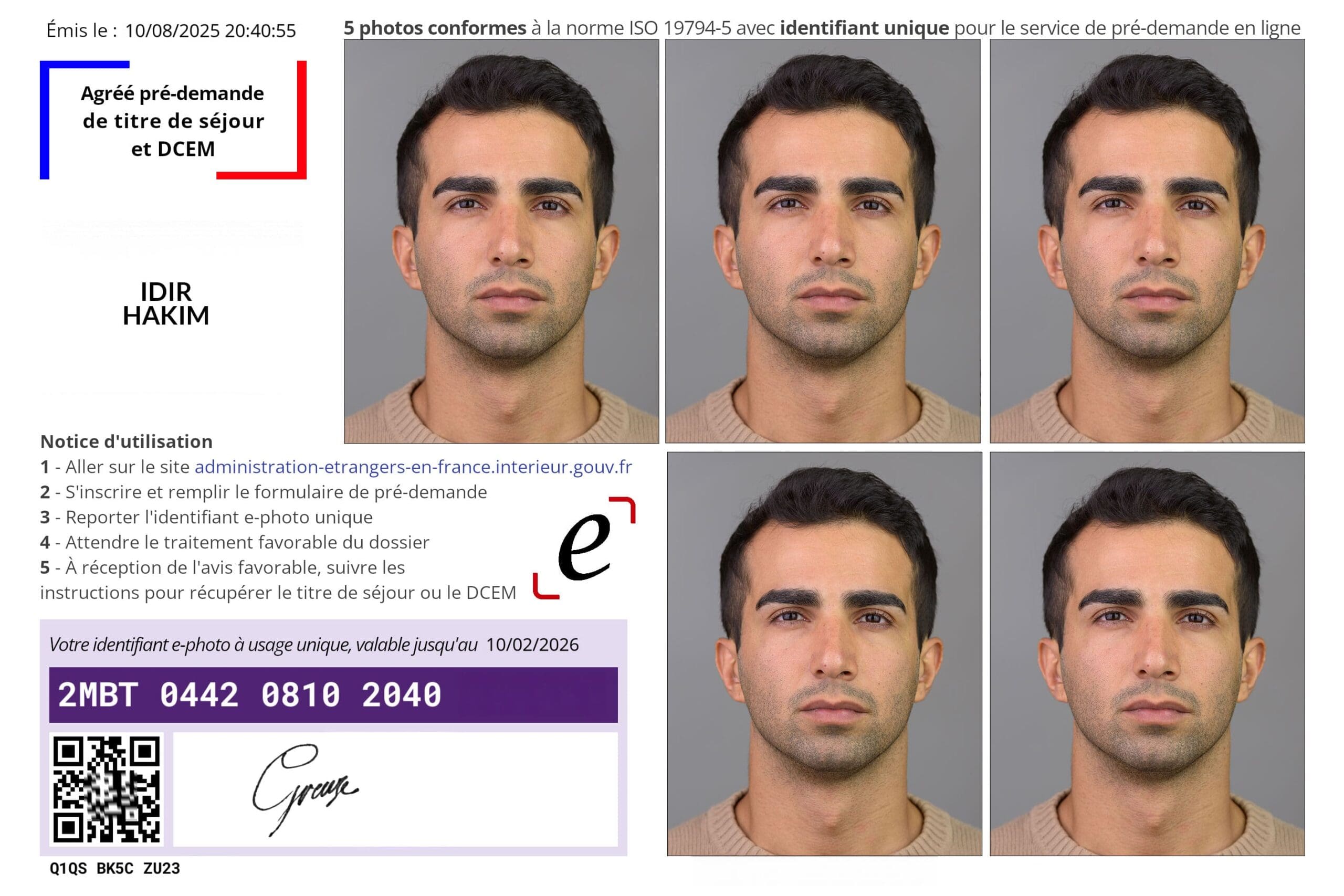 E-photo titre de séjour à domicile – Agréé Préfecture (ANTS) - Montreuil